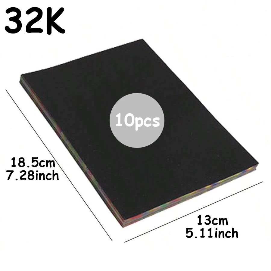 Черная скретч-бумага 32K, 10 шт.