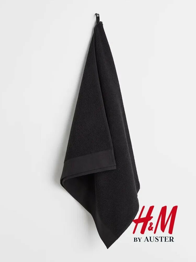 H&M Гостевое полотенце, Хлопок, 30x50 см, черный, 2 шт.