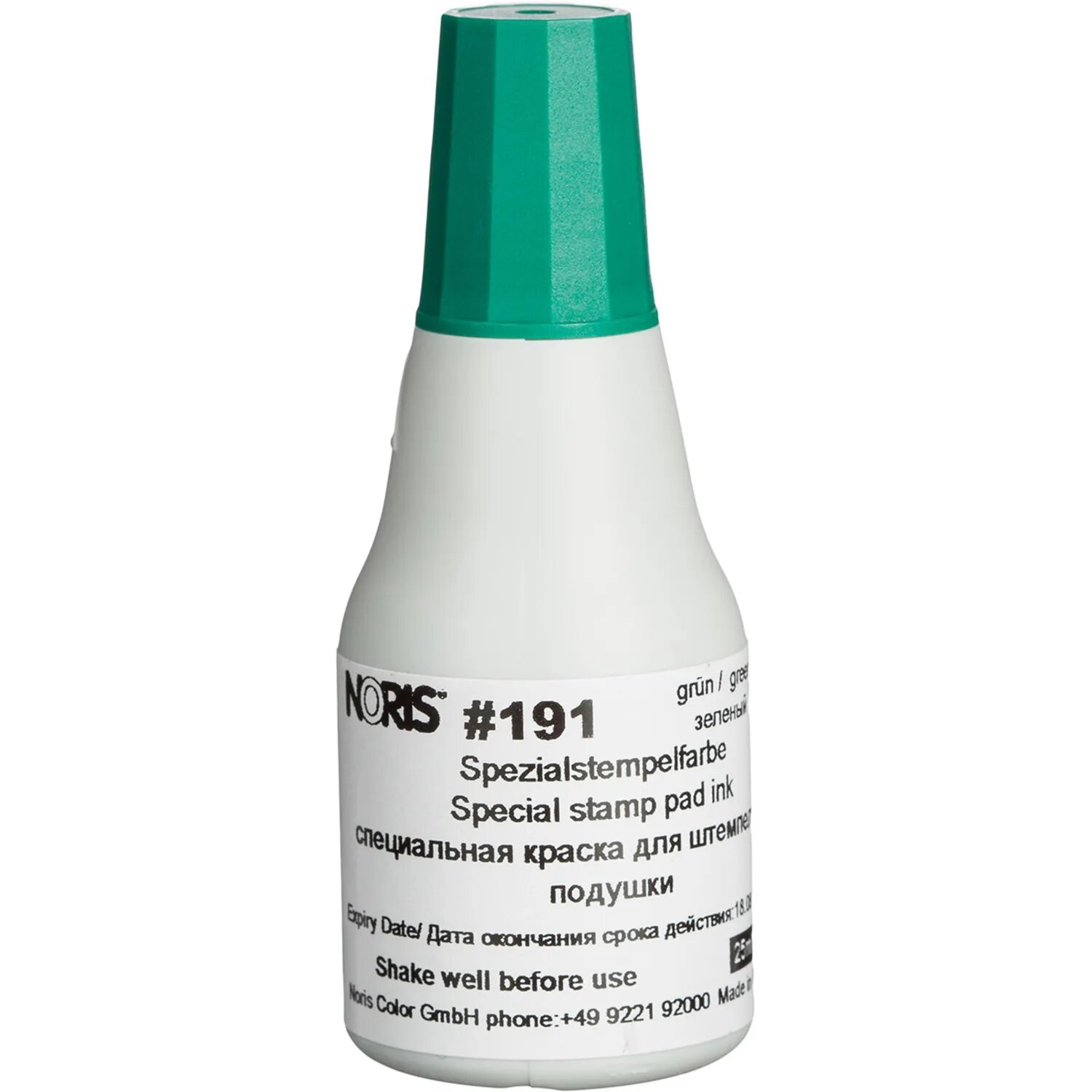 Краска штемпельная универс. 191А, зел. д/глянц. бум, мет, пласт. 25мл