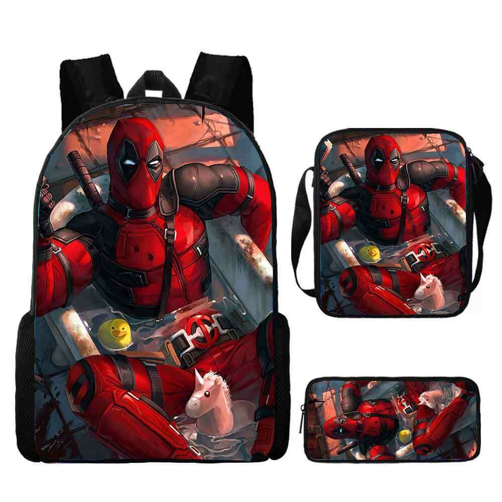 Желтый костюм Дэдпула и Росомахи, модный дорожный рюкзак/сумка/сумка-карандаш, комплект из трех предметов, жесткая школьная сумка для хранения, крутая
