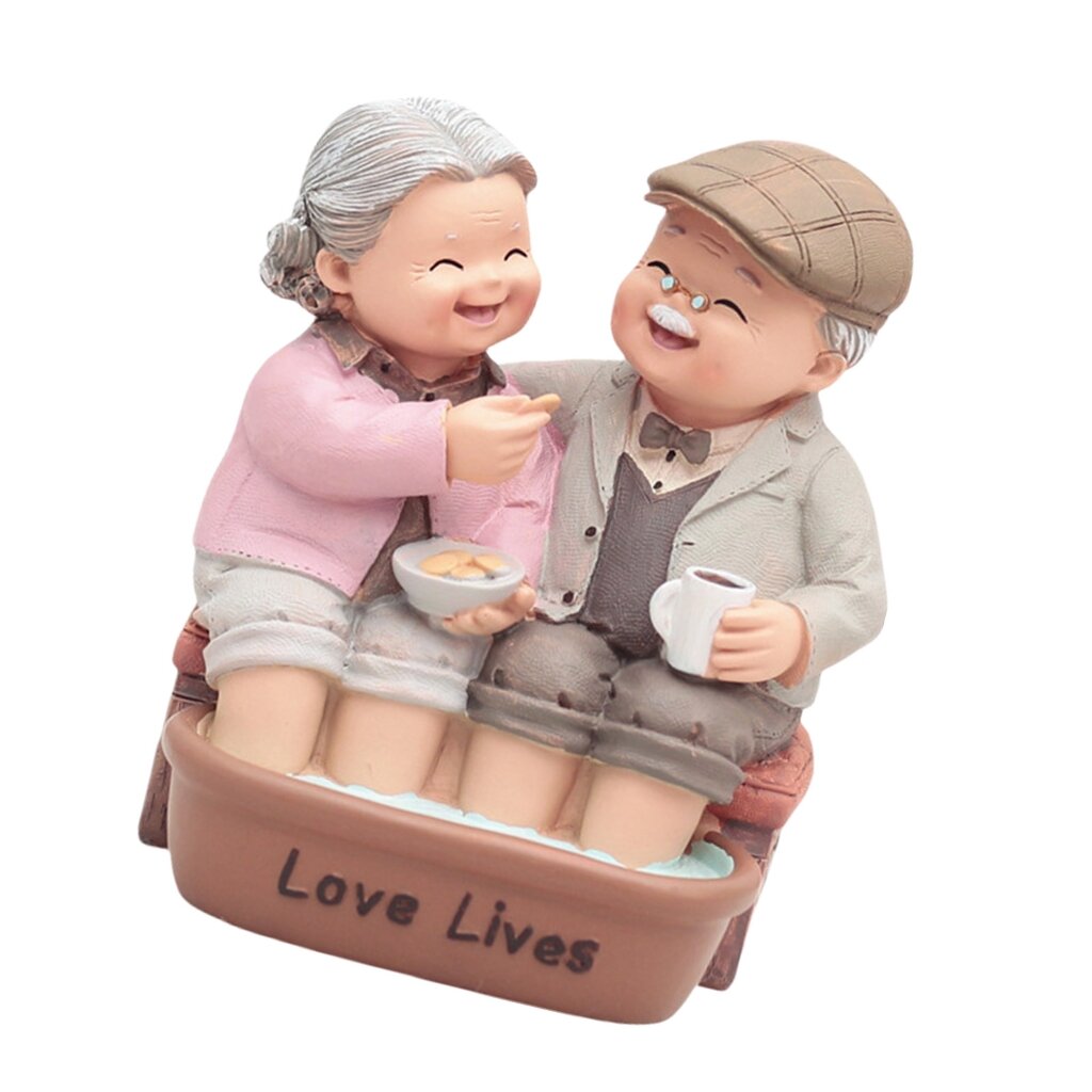 Украшение дома пары старик и старушка-1041-7 мытье ног