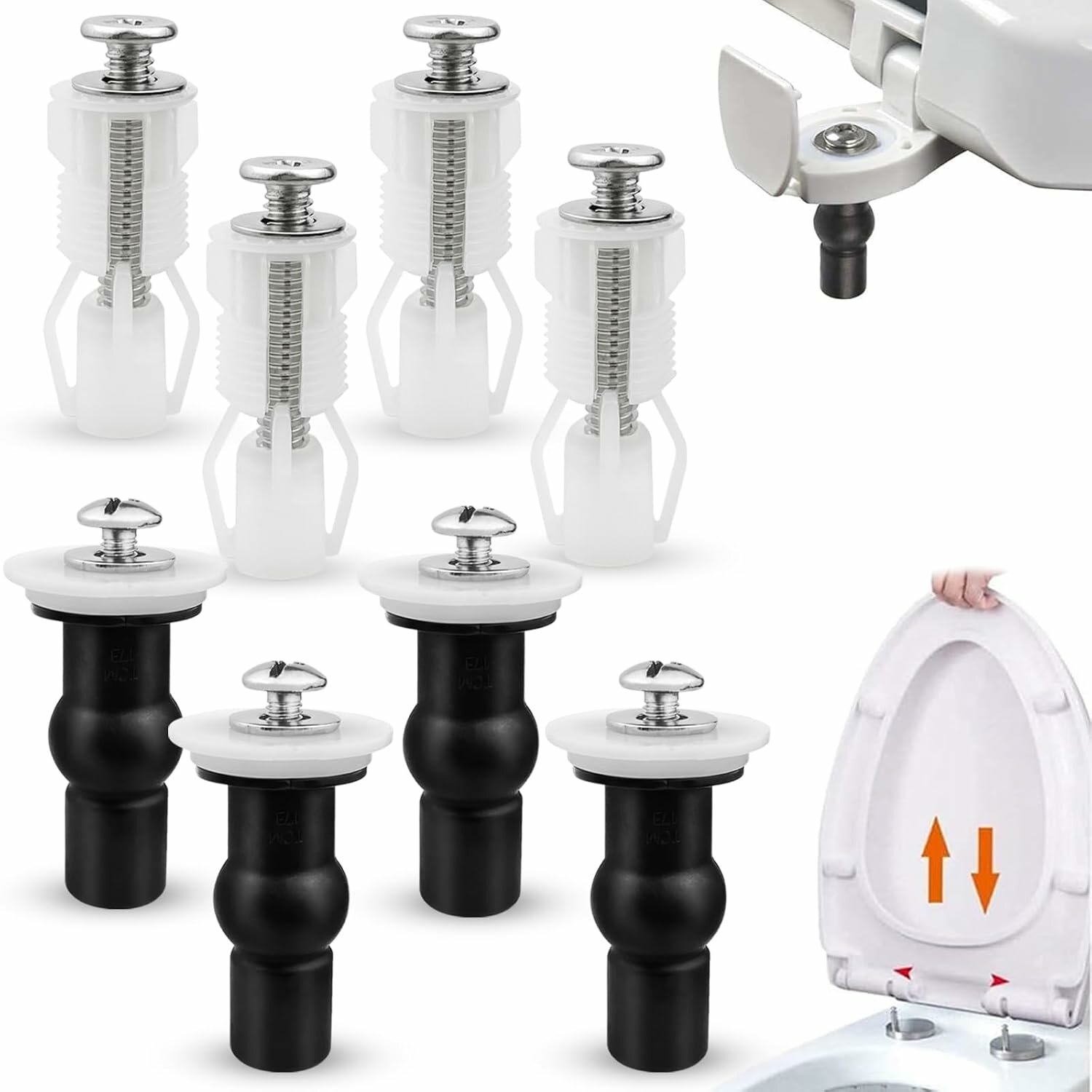 8 частей винтовых принадлежностей для сиденья унитаза из нейлона/нержавеющей стали для ремонта сиденья унитаза