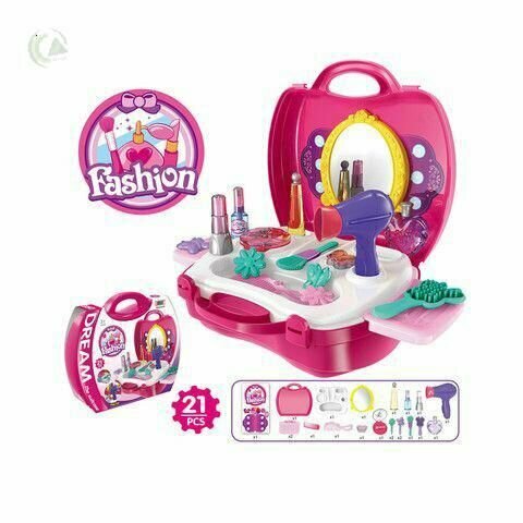 Набор развивающих игрушек для девочек и детей 3-4-6 лет, туалетный столик для макияжа, коробка для переноски