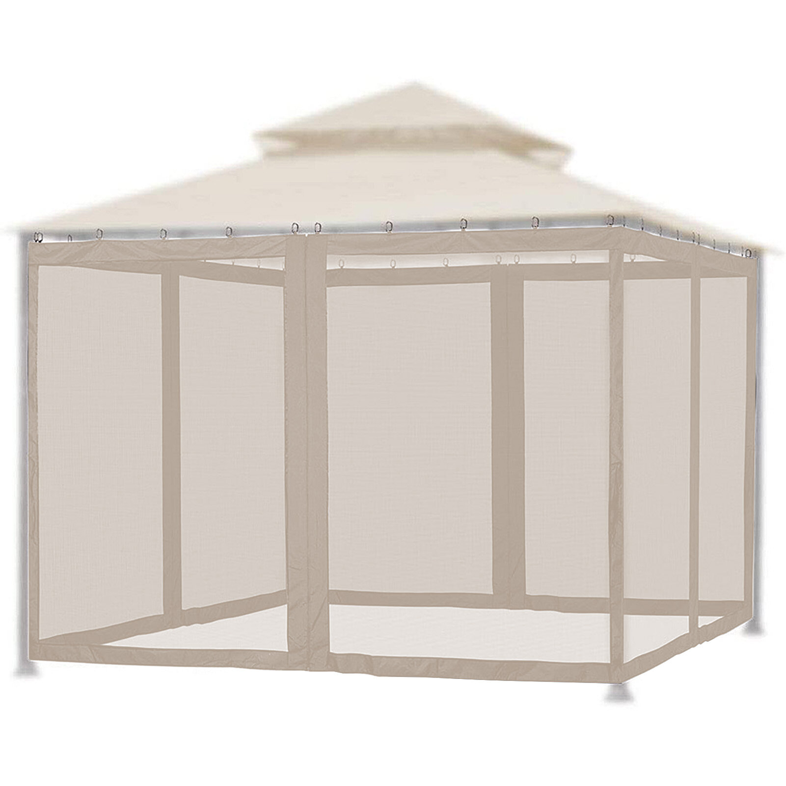 Сеть комаров для патио навеса зонтика сетка экрана для патио крыльца и открытых жилых помещений 4-патологических стен с застежкой-молнией с молнией с молнией