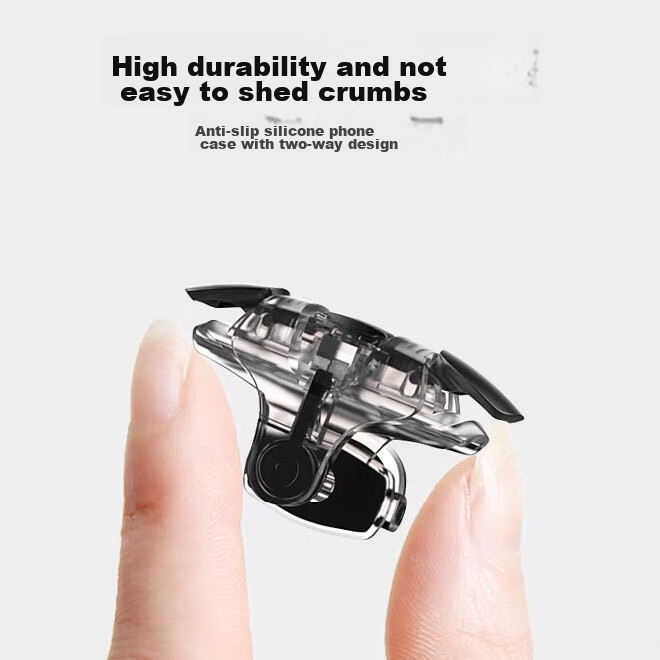 Yisika, PUBG Gadget, Four And Six-Finger Mobile Game Peace Elite Mechanical Button Physical Auxiliary Pressing Gun Mobile Game Peripheral Clicker Shoulder Key for Apple And Android, YX59 Transparent