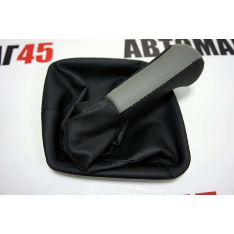 Skyway Ручка КПП с чехлом Лада Приора экокожа серая