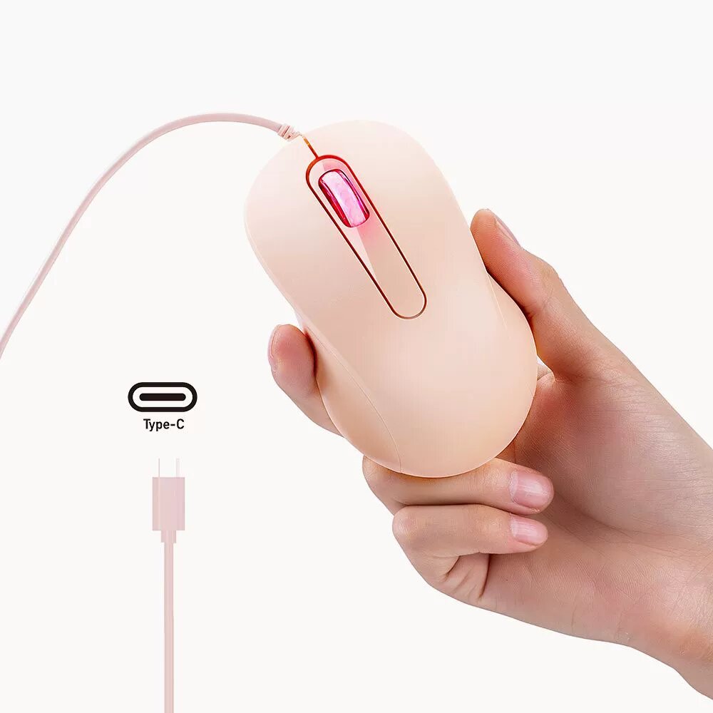 Проводная мышь Type-C бесшумная и универсальная, подходит для планшетов Apple, Huawei, Xiaomi, мобильных телефонов,