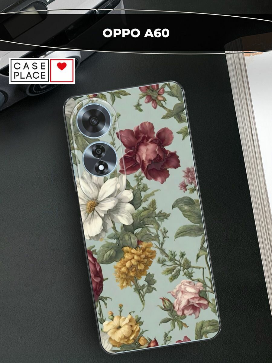 Чехол на Oppo A60 / Оппо А60 с принтом Акварельные красные цветы