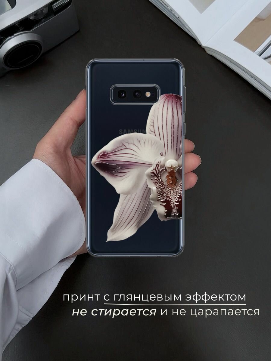 Чехол на Samsung Galaxy S10E / Самсунг Галакси S10E с принтом Белая орхидея — фото 1
