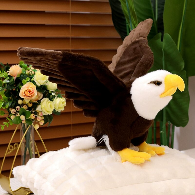 Плюшевая игрушка-имитация белоголового орлана, кукла-орел, модель животного, кондор, морской орел, американский орел,
