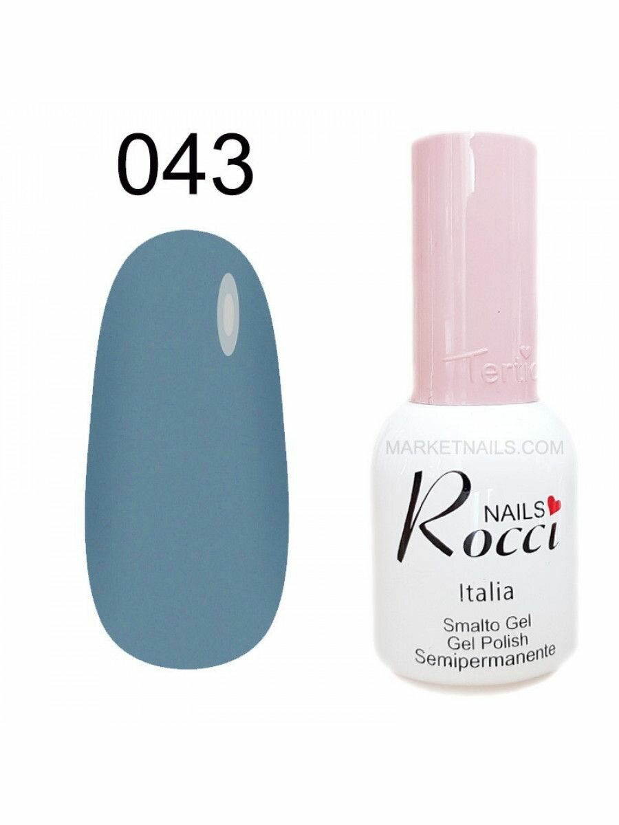 Tertio, Гель лак Rocci Nails №043 Мутный серый 10 мл