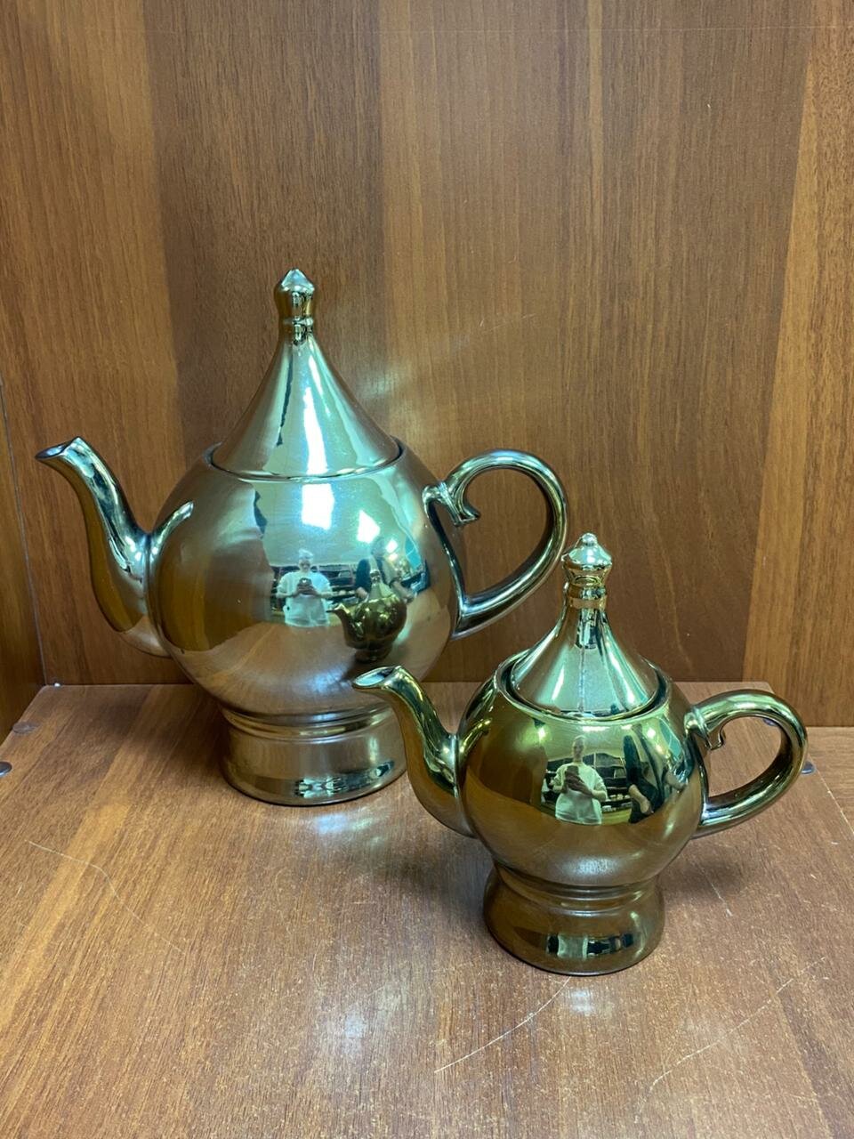Керамический Чайник большой и заварочный, 2 штуки, Позолота СССР Красивые! Винтаж!