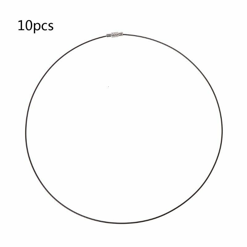 Стальные нити для бижутерии с латунными зажимами, Черный - Другое