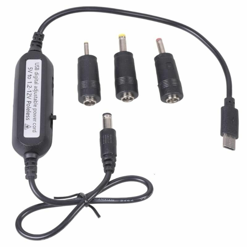 USB-C преобразователь 5V в 1.2V-12V с разъемами 2.5мм/3.5мм/4.0мм/5.5мм
