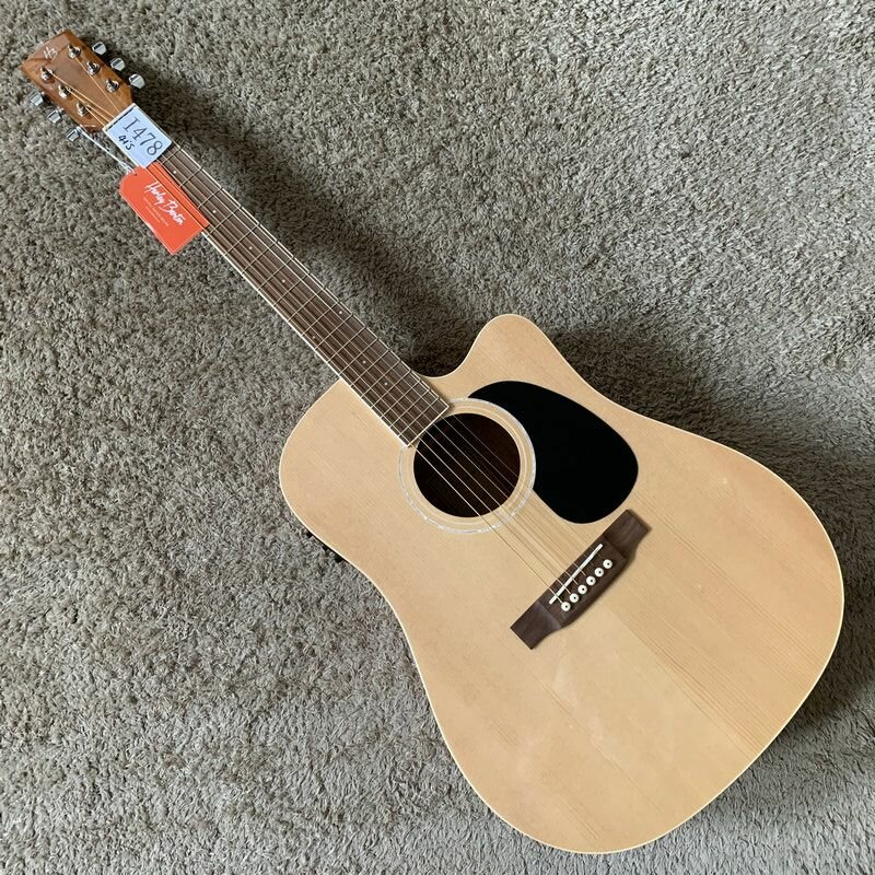 Harley Benton HB 41-дюймовая акустическая гитара с вырезом и EQ, махагони, топ из массива, натуральный цвет