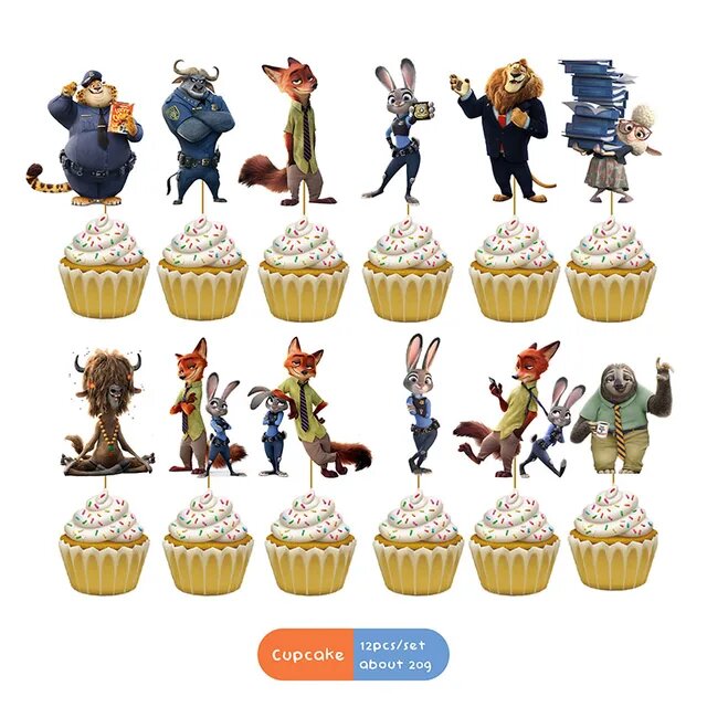 Украшения для дня рождения в стиле мультфильма «Зверополис» от Disney: воздушные шары, баннеры, посуда, украшения для тортов, товары для вечеринок и фестивалей, товары для детских праздников.