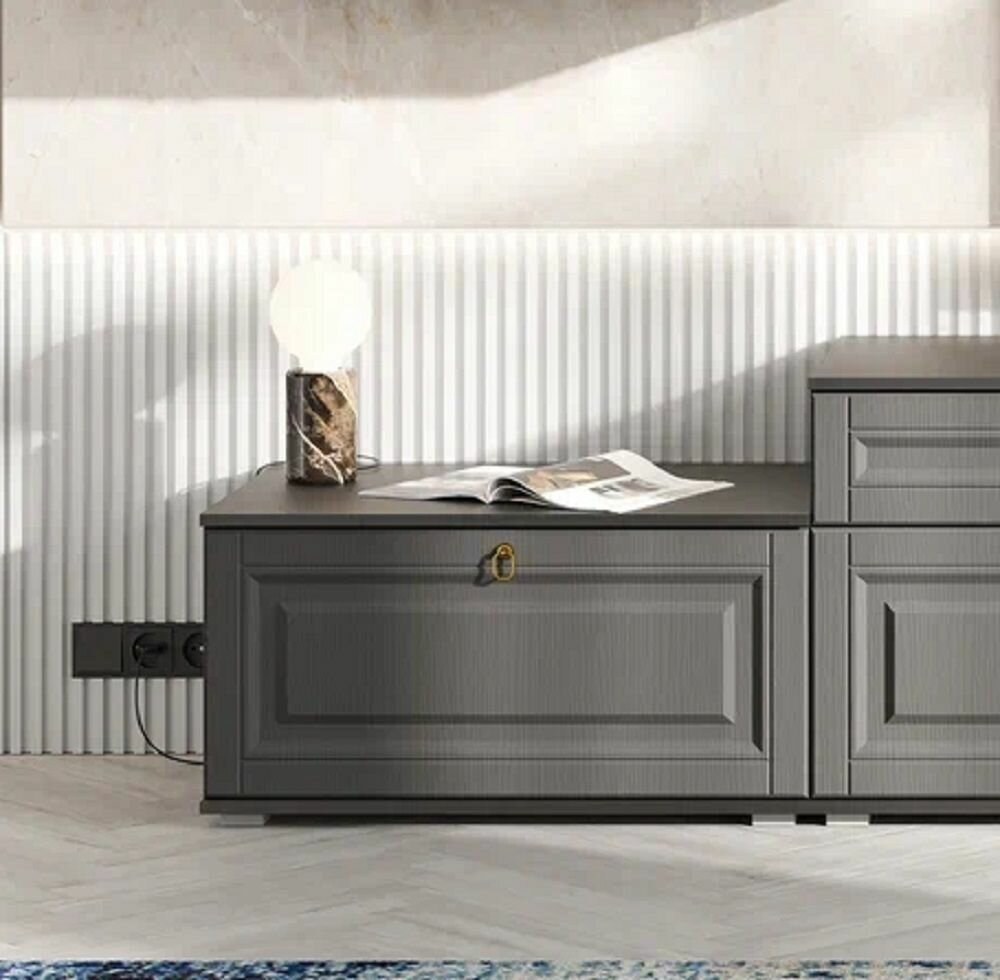 Тумба ТВ 80 см. Престиж-1 Графит структурный