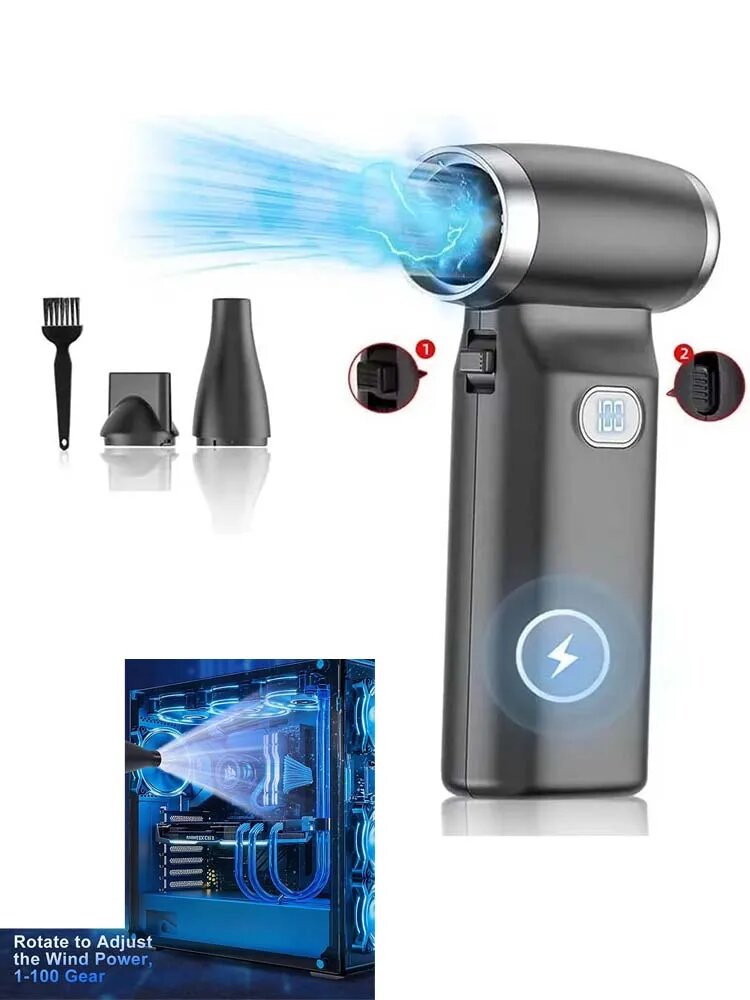 Перезаряжаемый мини-турбовентилятор DIWROLY Compressed air duster 110000 об/мин