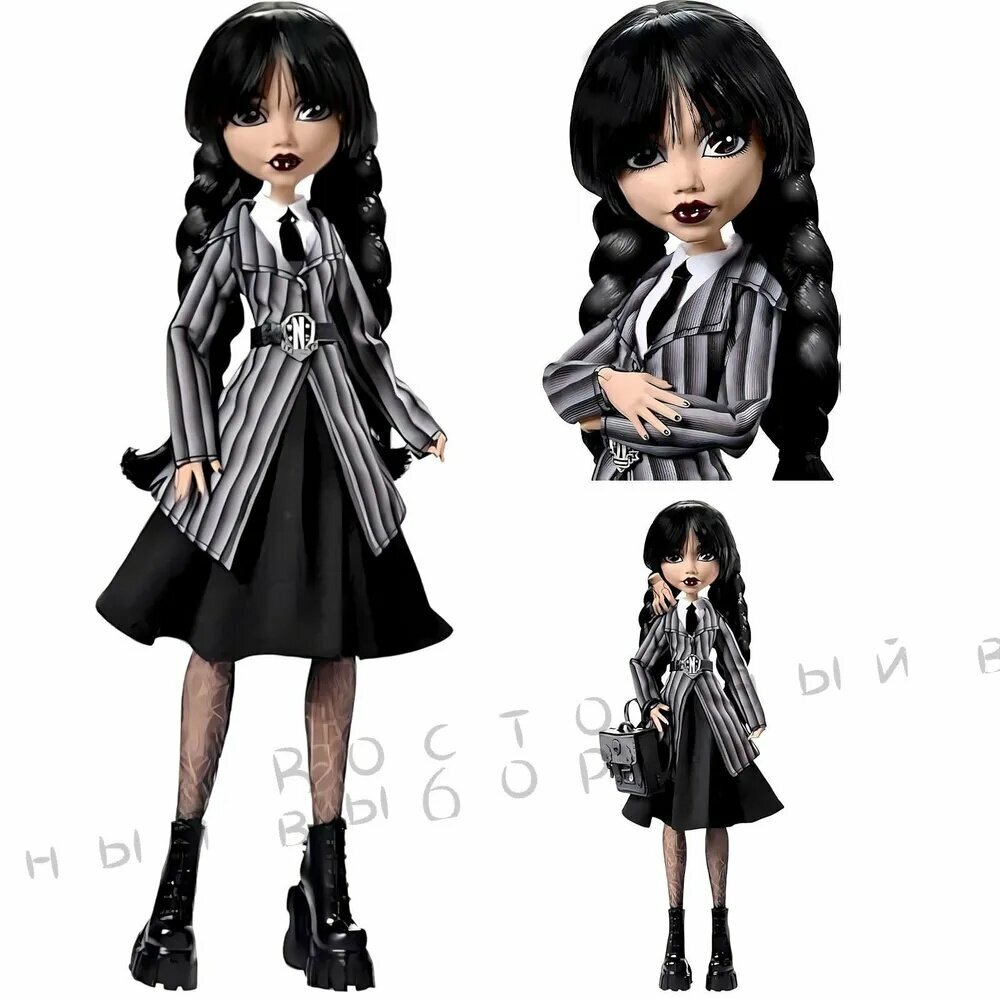 Monster High Wednesday Doll in Nevermore Academy Uniform with Thing and Backpack - Кукла Монстр Хай Венздей Адамс (с рюкзаком)