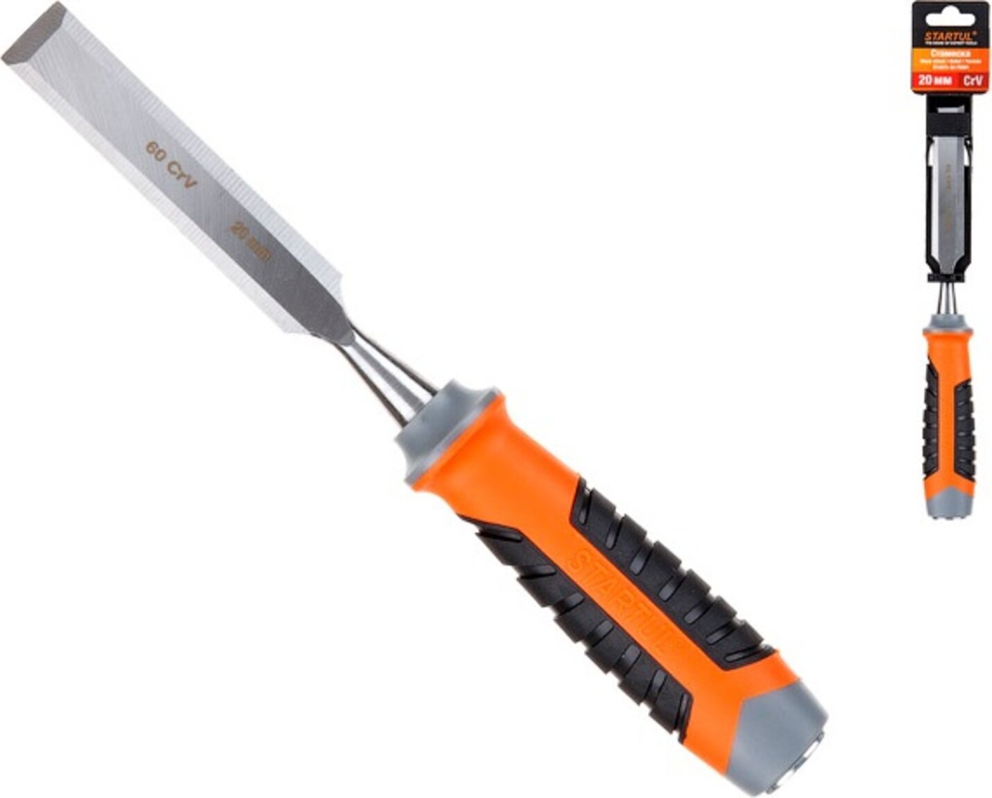 Стамеска STARTUL PROFI ST4075-20, плоская, хромированная, 20 мм