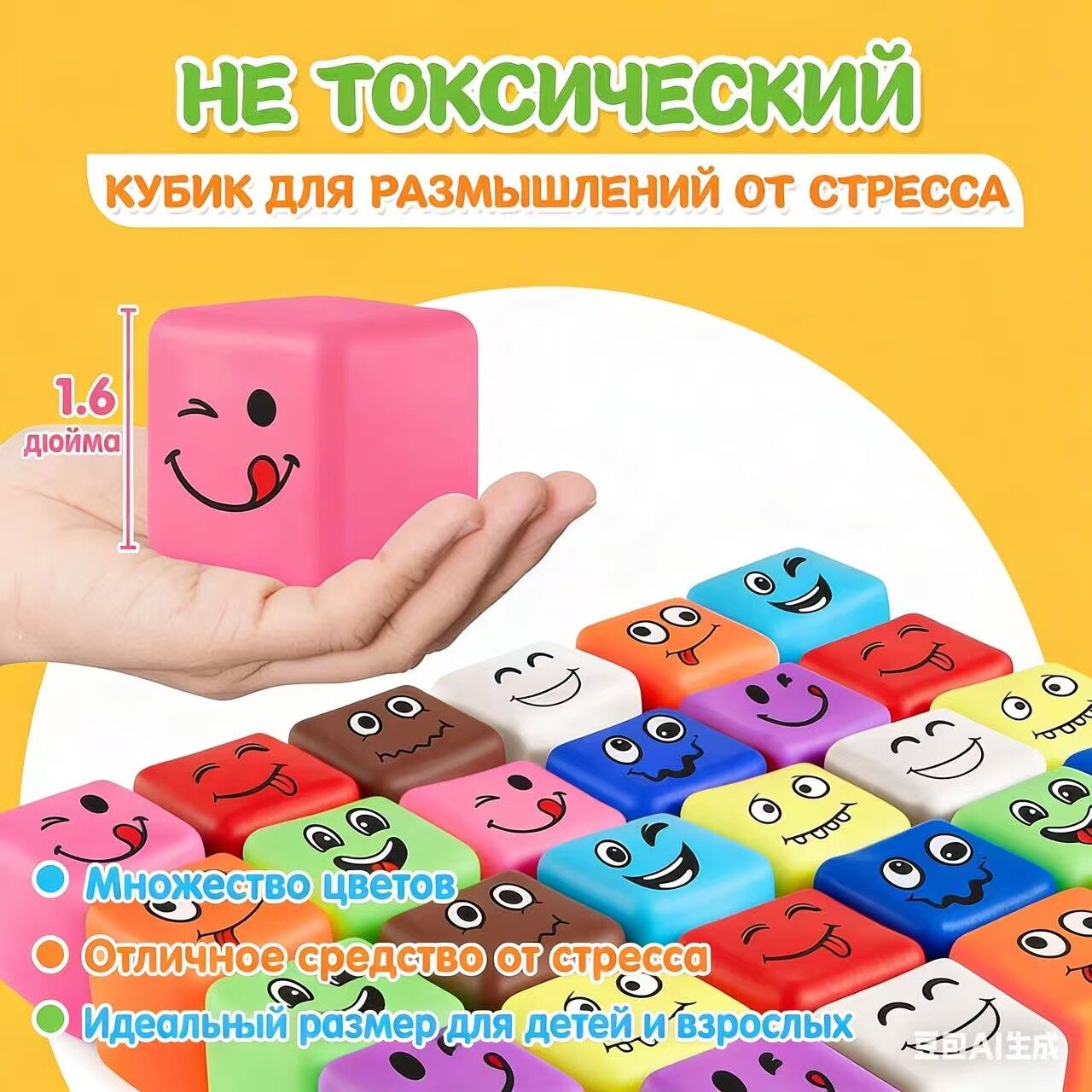 Антистрессовая игрушка "Капитошка", разноцветная, для снятия стресса