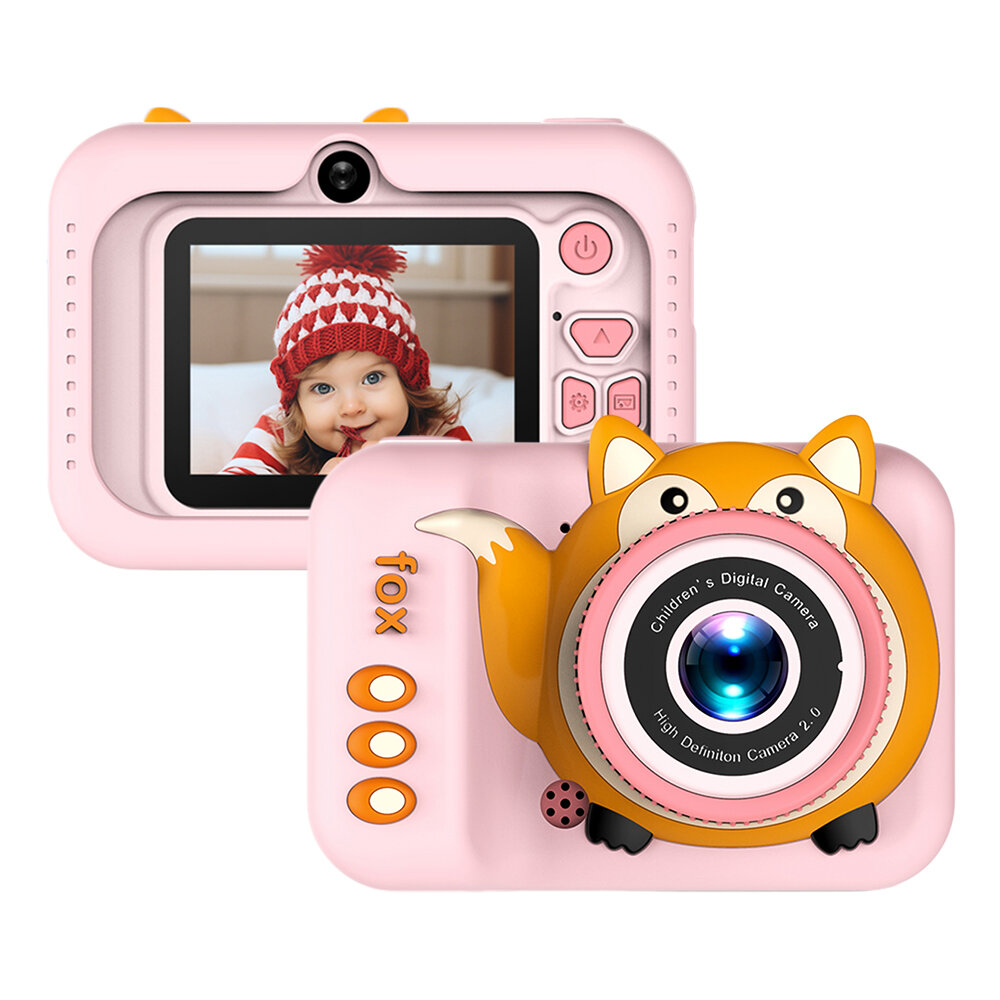 Камера для детей 720P 20MP с 4X цифровым зумом 2.0-дюймовым IPS экраном двойными объективами, 1 шт, для мальчиков и девочек, для фотографий и видео, с игрушками, поддерживает 64G TF карту, 3.7V 400mAh батарея