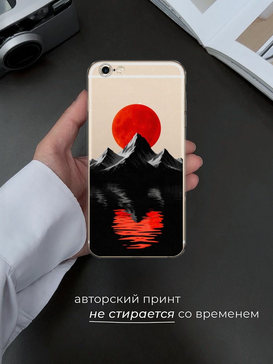 Чехол на Apple iPhone 6 Plus/6S Plus / Айфон 6 Плюс/Айфон 6С Плюс с принтом Черная гора, прозрачный — фото 1