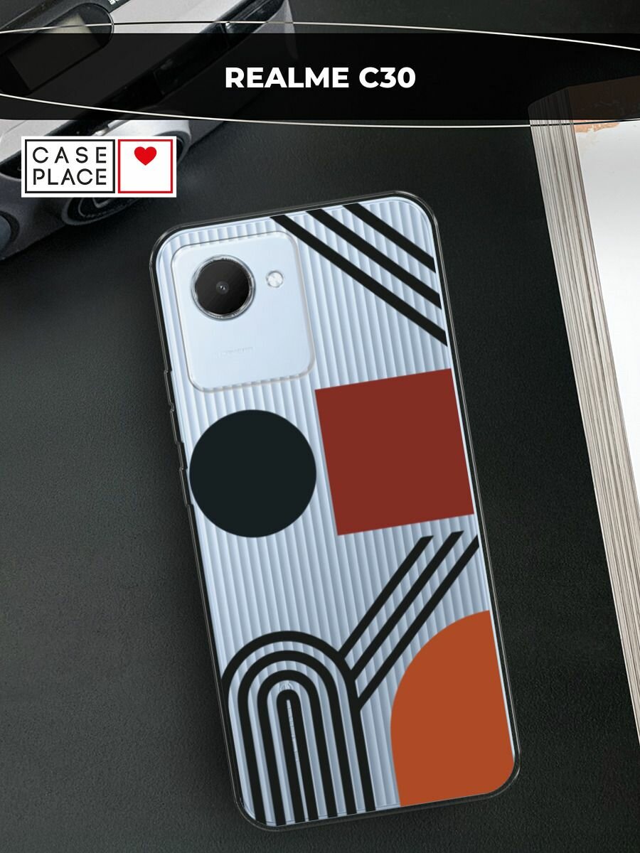 Чехол на Realme C30 / Реалми C30 с принтом Абстрактная композиция, прозрачный