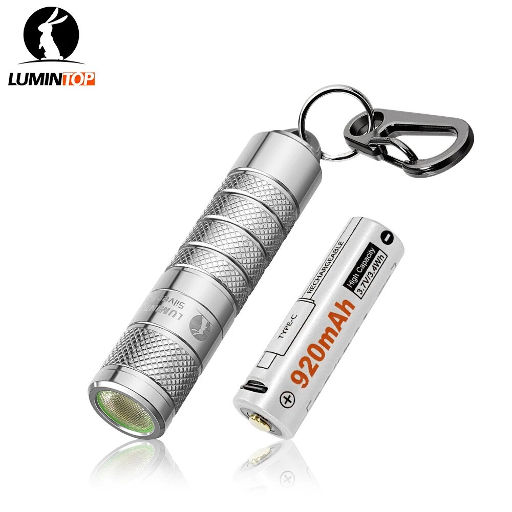 Lumintop Silver Fox 14500/AA фонарик Серебряный, Silver with 14500