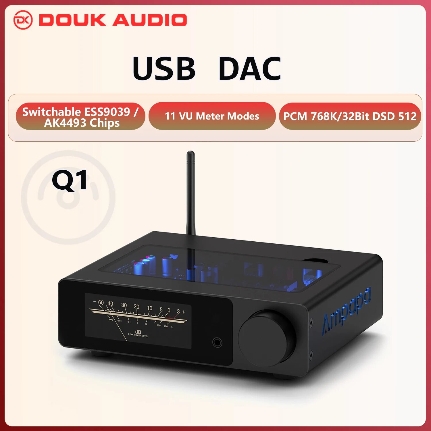 Douk Audio DAC-Q1 ЦАП Bluetooth DSD512