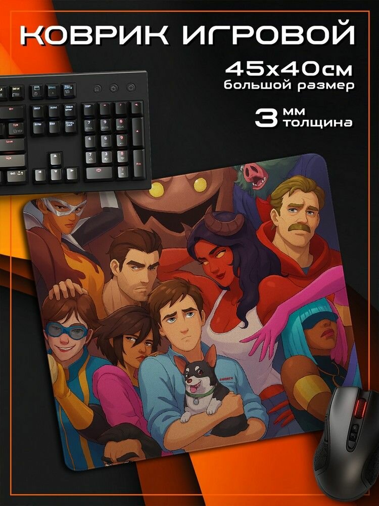 Коврик для мыши 45x40 с принтом Игры Dispatch (Диспач, Мехамен, PS, Xbox, PC, Switch) - 12511434