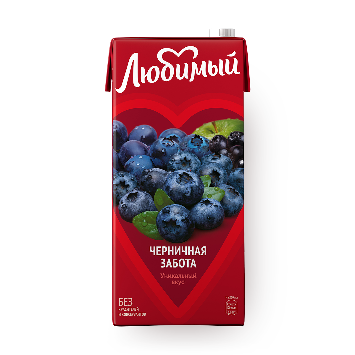 Напиток Любимый "Черничная забота", сокосодержащий, тетрапак, 0,95 л