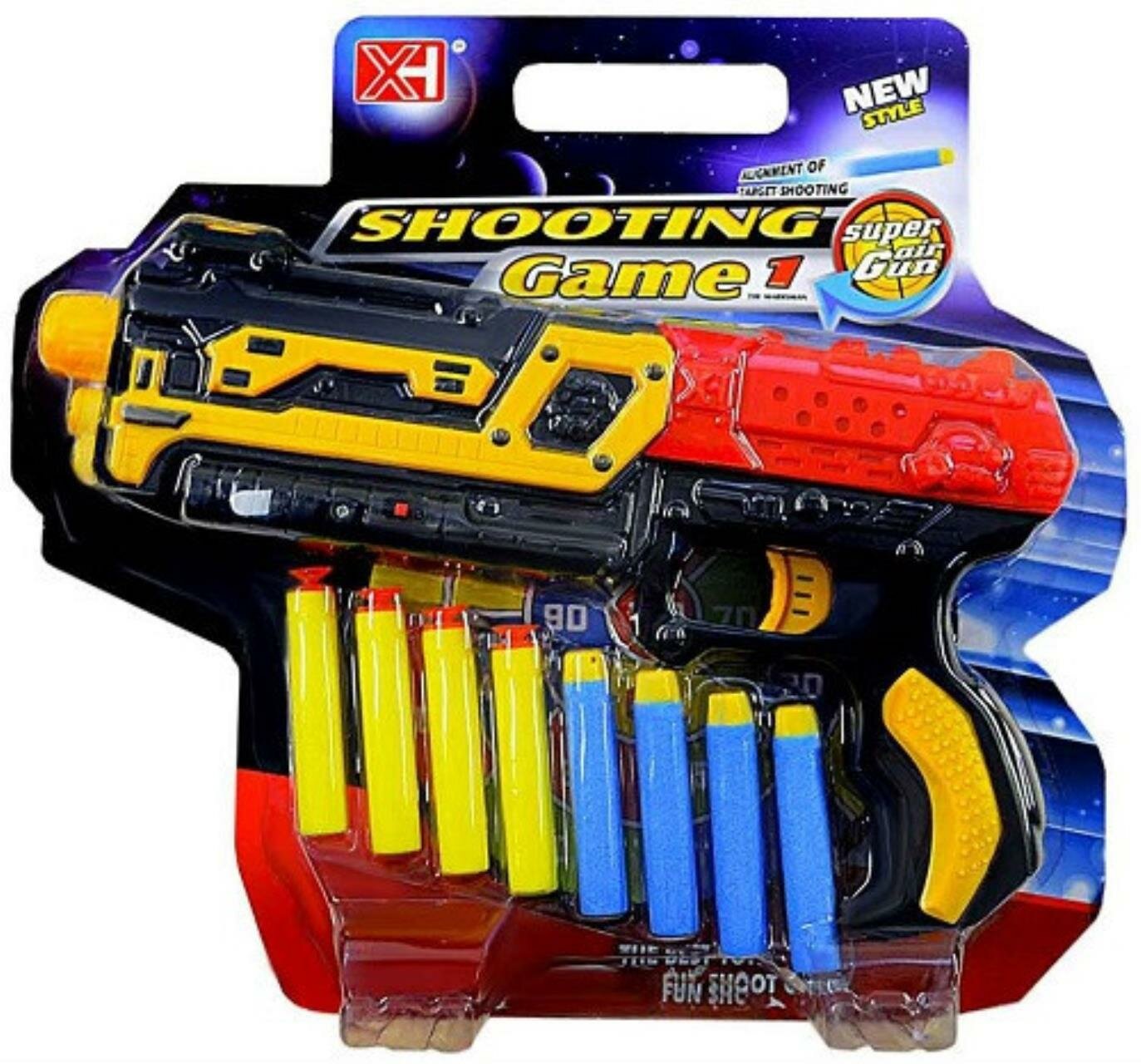 Бластер с мягкими патронами 8 шт в блистере 33х29х6 см