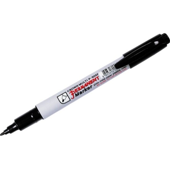 Маркер перманентный Crown P-505-F черный, пулевидный, 1мм