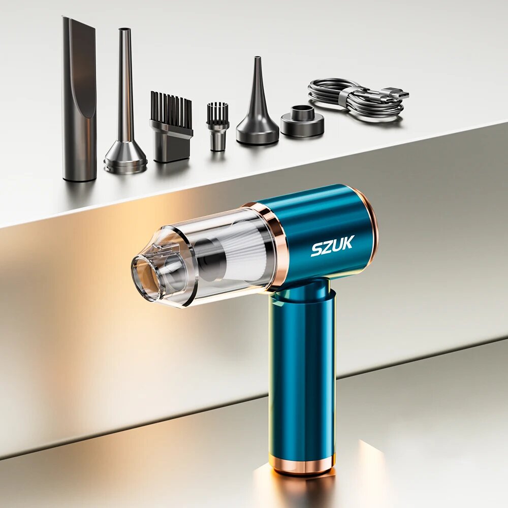 SZUK новый мини-автомобильный пылесос 165000Pa беспроводной пылесос мощный всасывающий ручной Blue