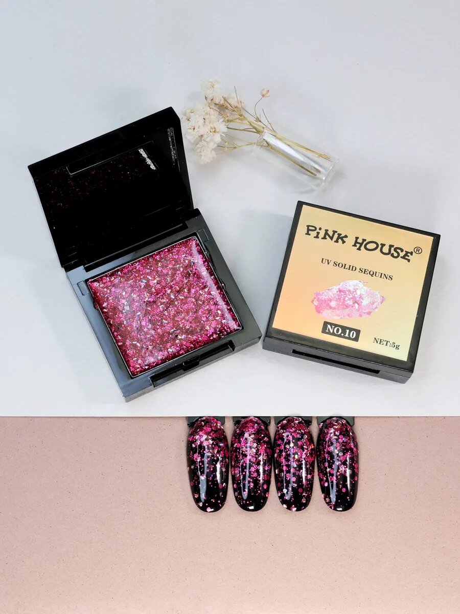 Гель-блестки палетка для ногтей