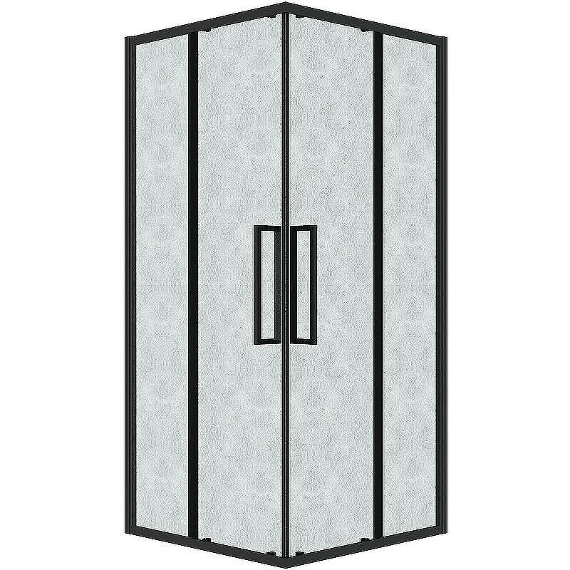 Душевой уголок Grossman Cosmo 80х80 300. K33.02.8080.21.02 профиль Черный матовый стекло шиншилла