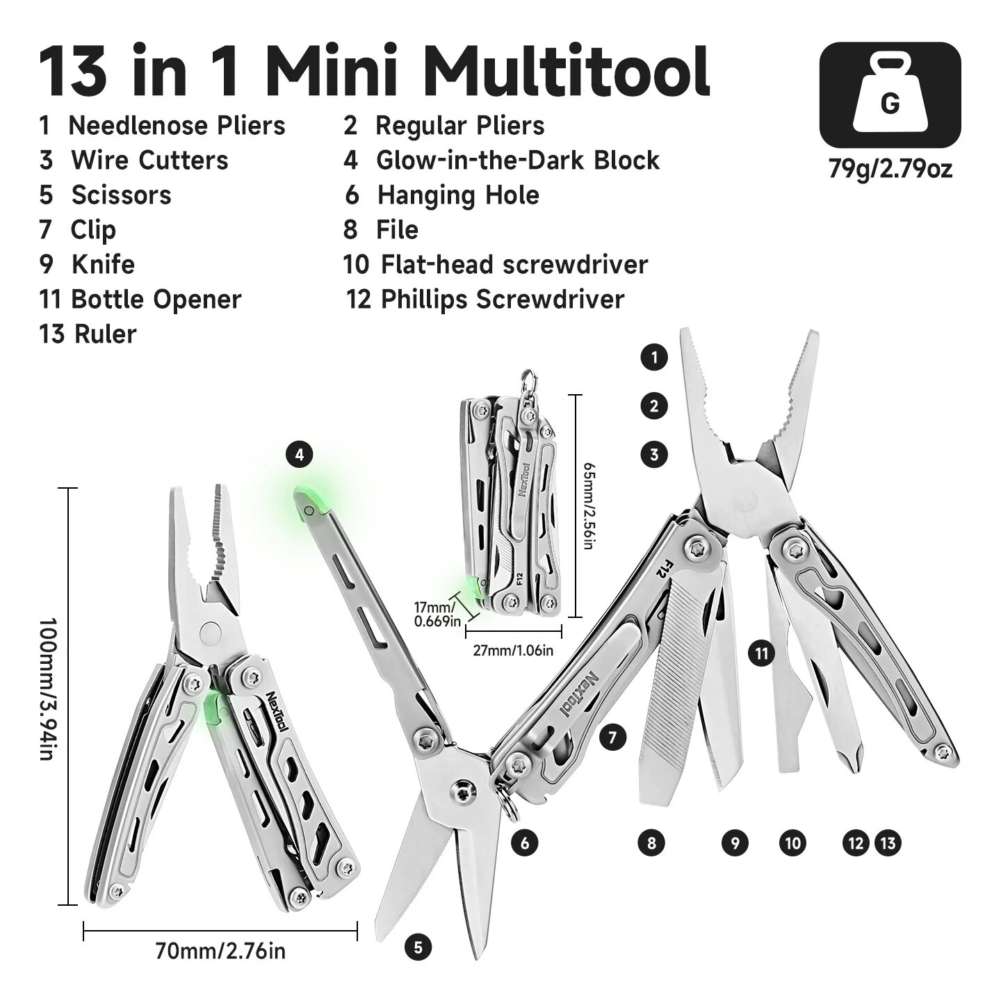 Мультитул NexTool Mini Flagship F12 13-в-1 — фото 1