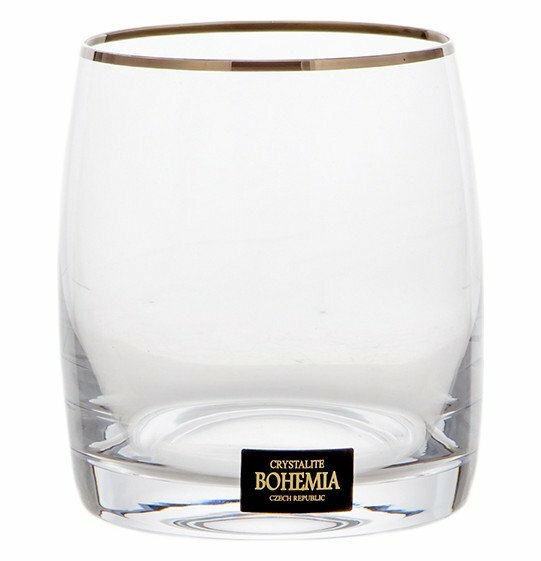 Стакан для виски 290 мл 1 шт Crystalite Bohemia "Идеал /Отводка платина" / 310757