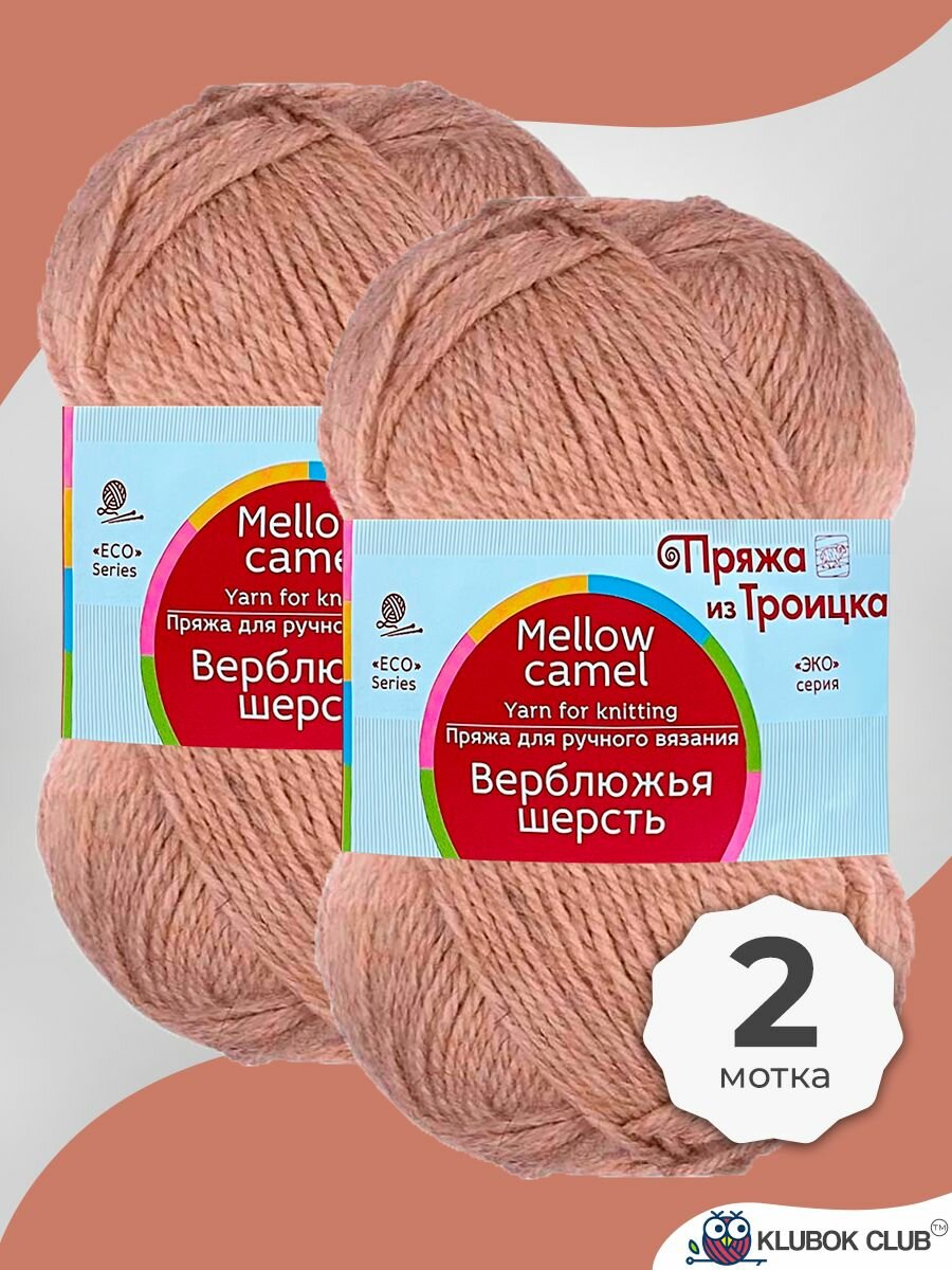 Пряжа для вязания Троицкая Верблюжья шерсть цвет 43 (Суровый лен) 2 мотка