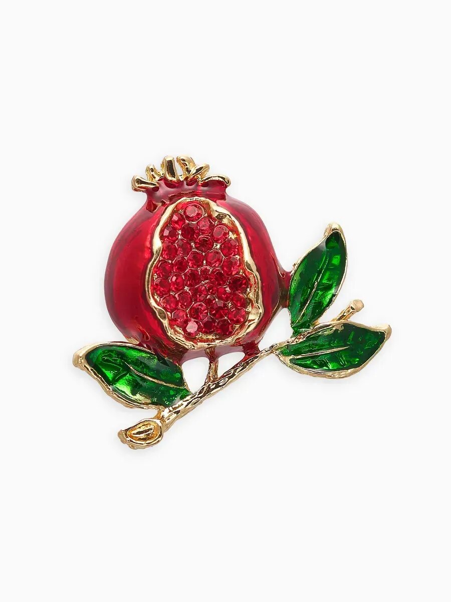 Брошь, эмаль, стразы