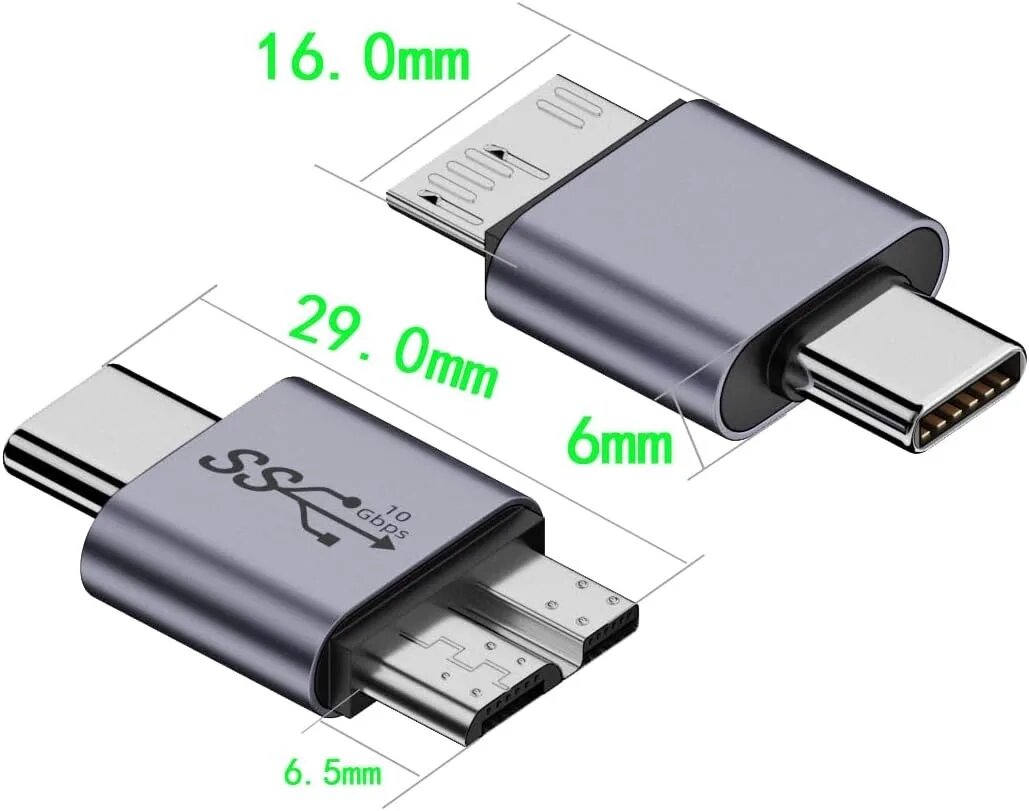 Адаптер USB C к Micro B 10 Гбит/с Micro B к USB C 3.2 Type C «мама» на Micro B M Type C to Micro B