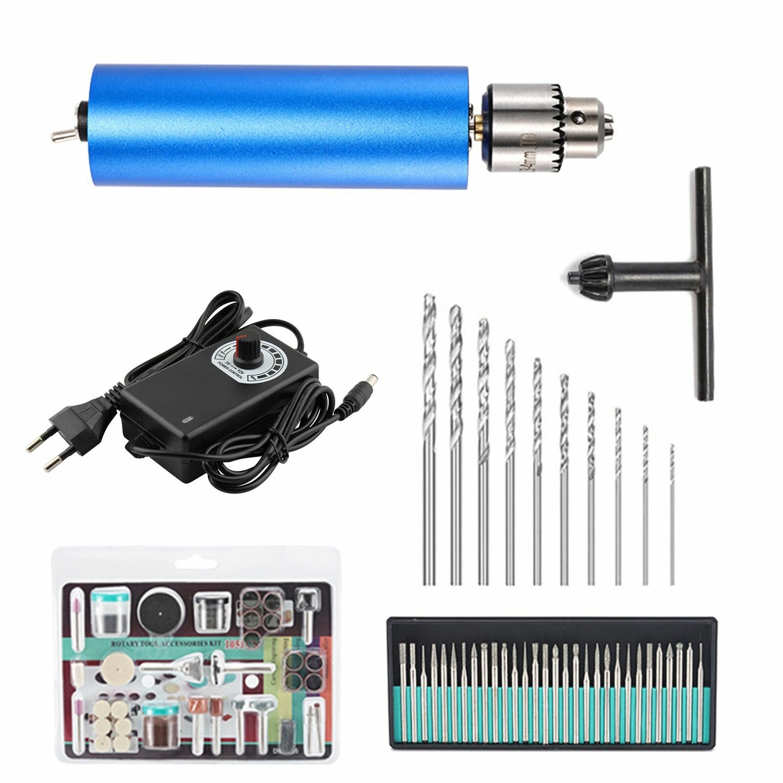 Ручная дрель с шнуром Бесступенчатая регулировка скорости с регулируемым патроном Европейский стандарт 240 В Синий