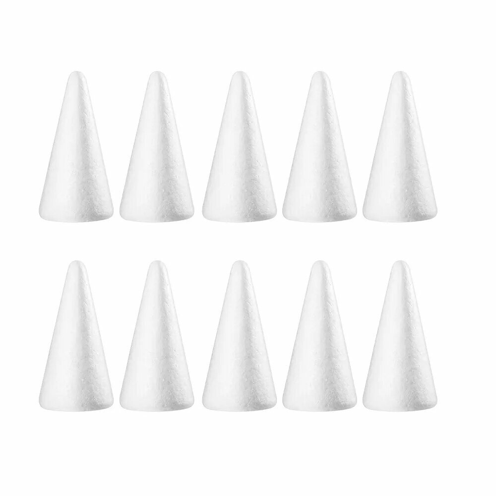Пенопластовые Конусы Для Рукоделия, Белые, 10 Штук, 18.5 См, Подходят Для Детского Творчества И Рождественских Поделок