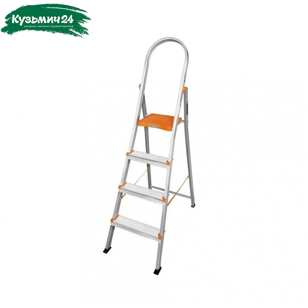 Лестница-стремянка Эйфель Мечта 104, 4 ступени, 1 секция, алюминиевая, нагрузка до 150 кг, 1 шт.