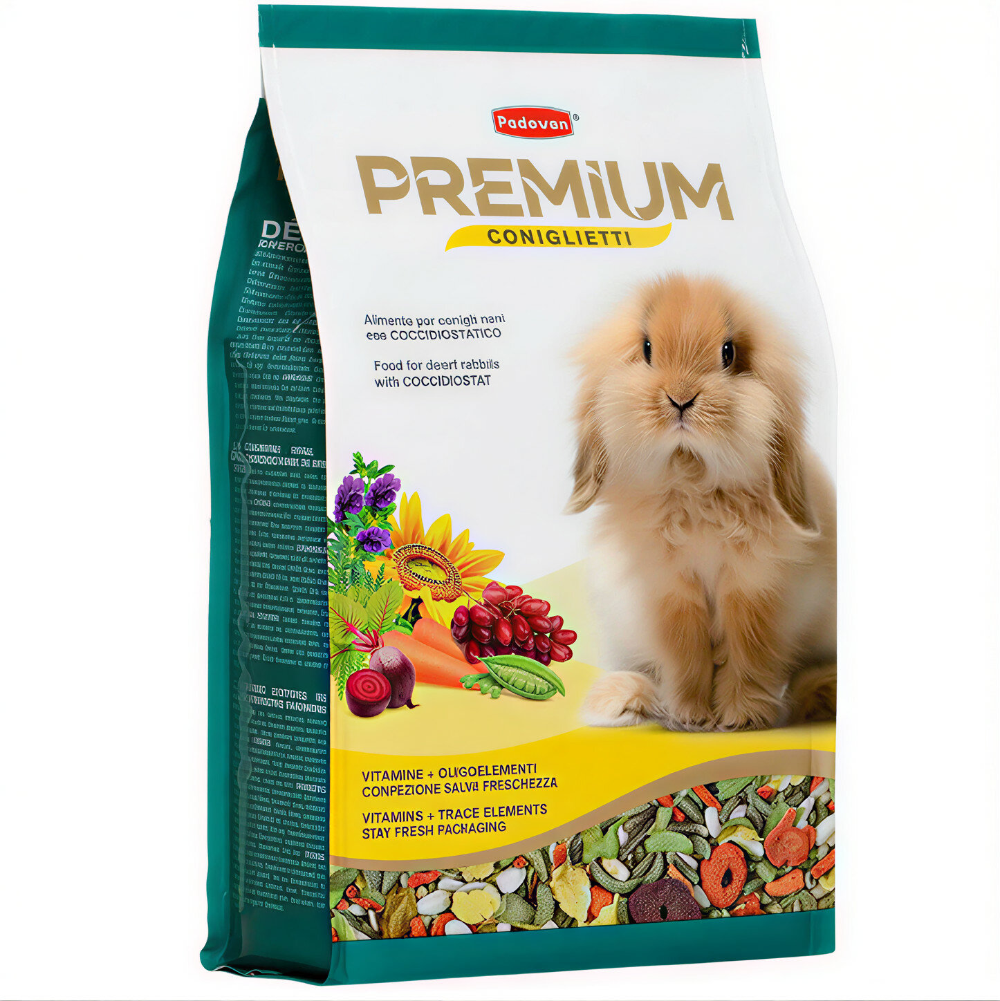 Корм для кроликов и молодняка Padovan Premium Сoniglietti, 2 кг