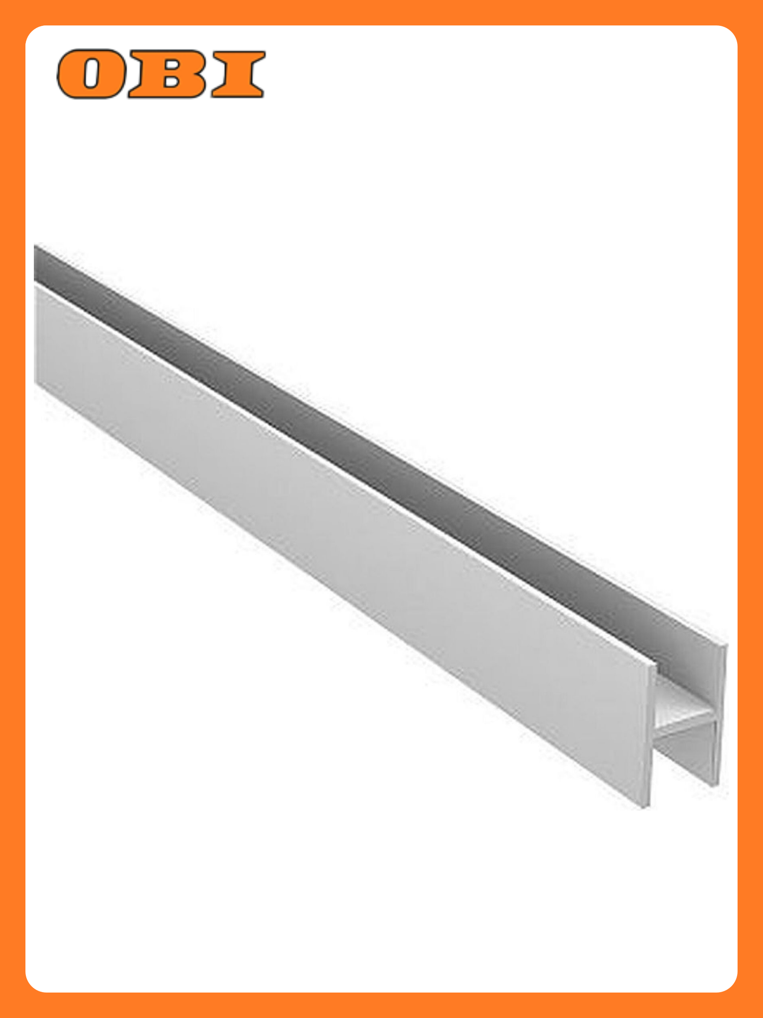 Планка соединительная, для МДФ панелей, алюминий, матовая, серая, 600x10x6 мм