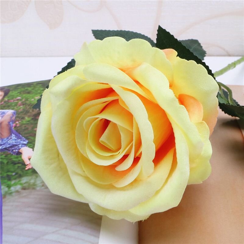 Таймлес 5ш silk roses для украшения свадеб вечеринок и домов желтый