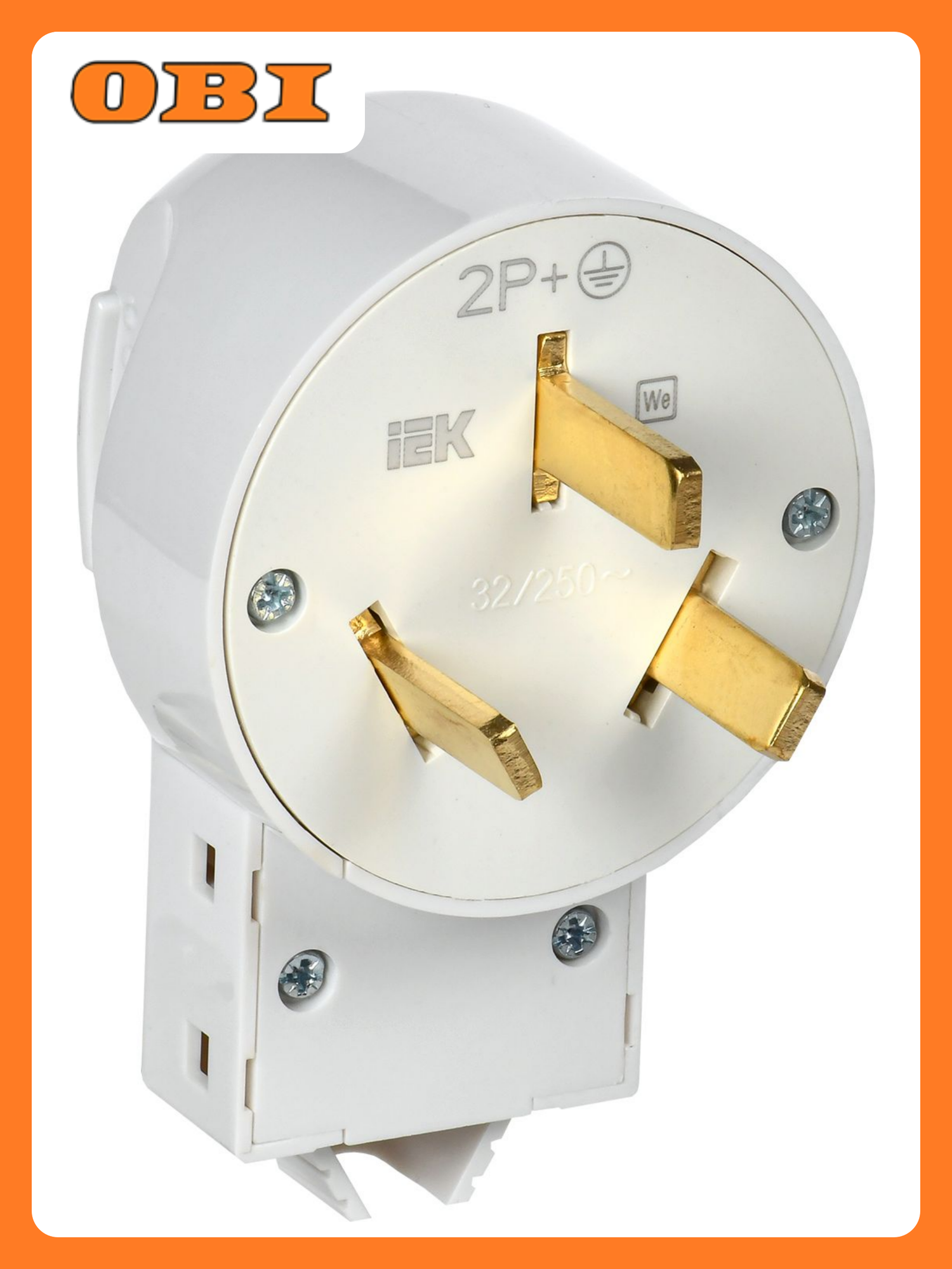 Вилка разборная IEK Впл10-К, для плиты, с заземлением, 32 А, белая