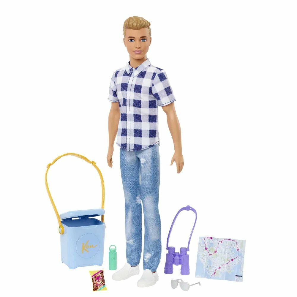 Кукла Кен Barbie Блондин в джинсах, Поездка в кемпинг HHR66